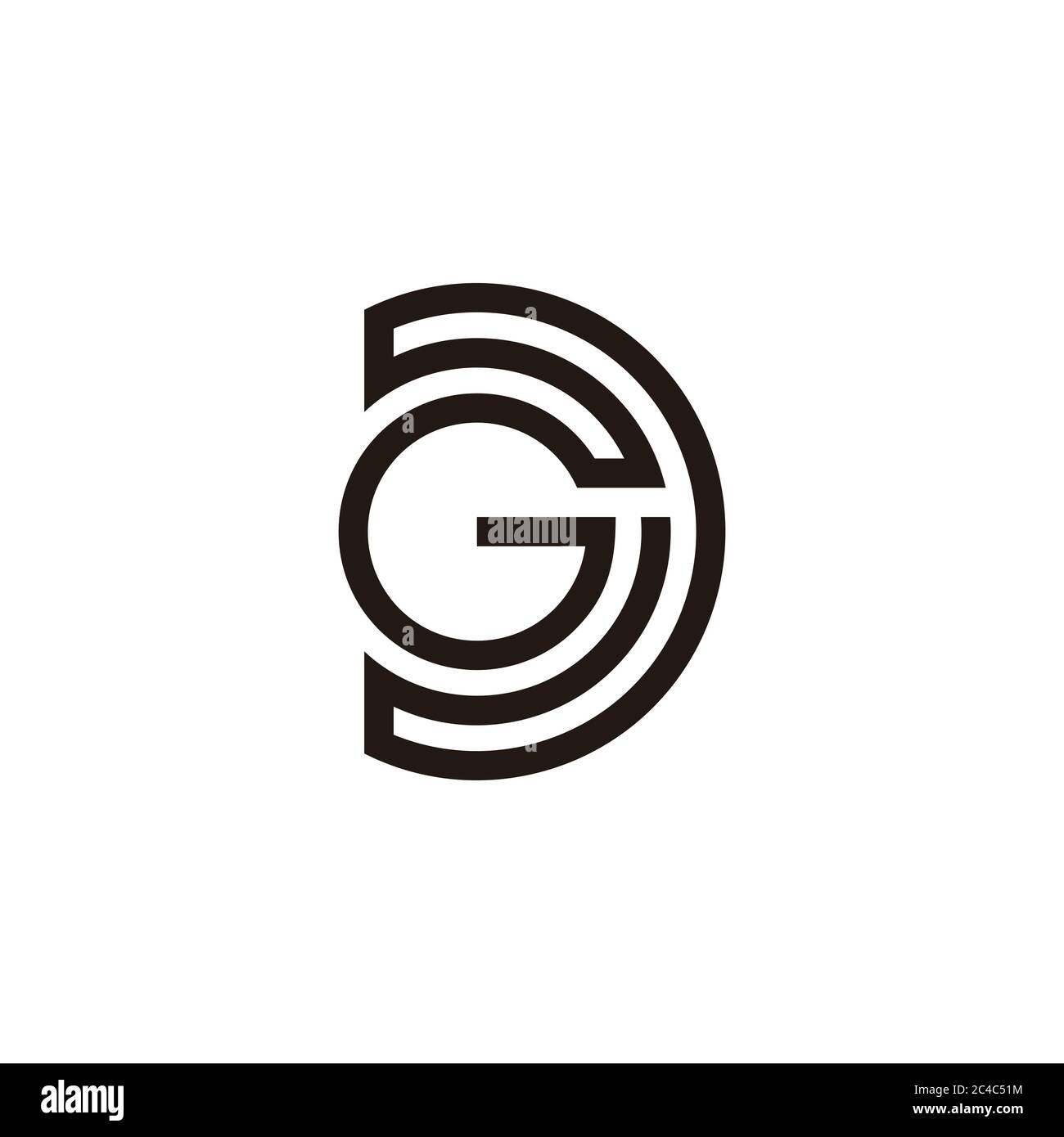 abstract letter gd stripes geometric line design symbol vector Stock ...