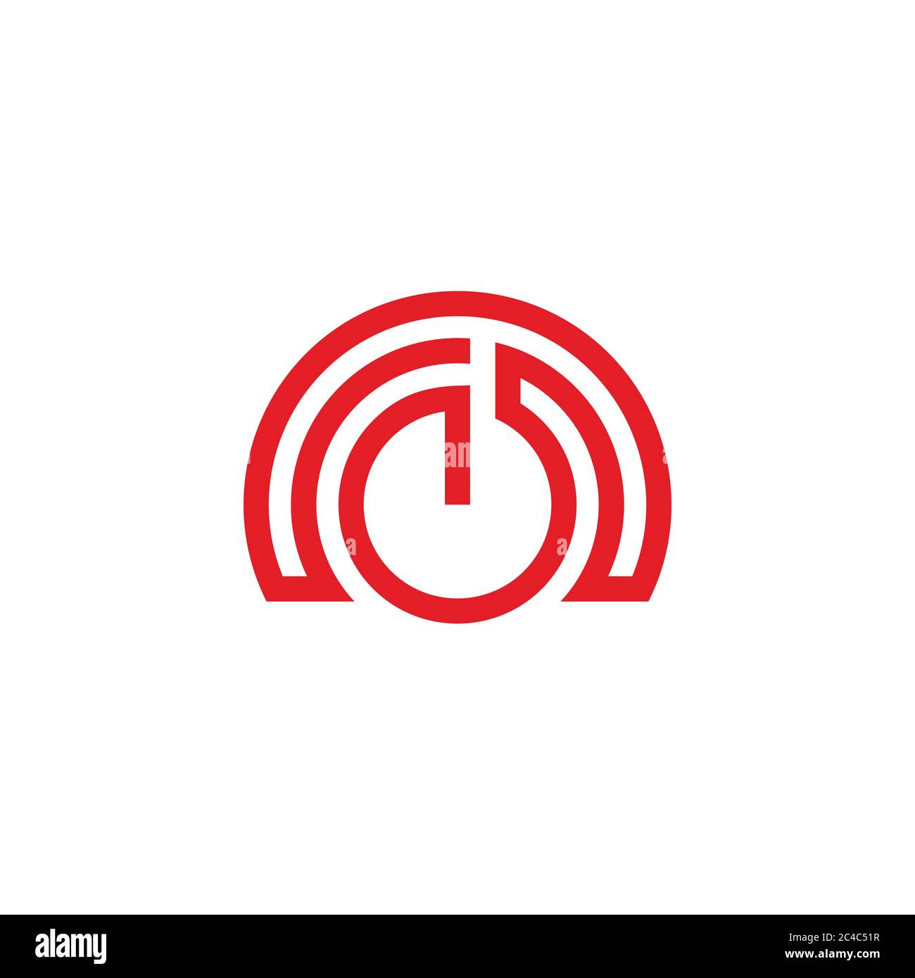 power button symbol simple geometric linear logo vector Stock Vector ...