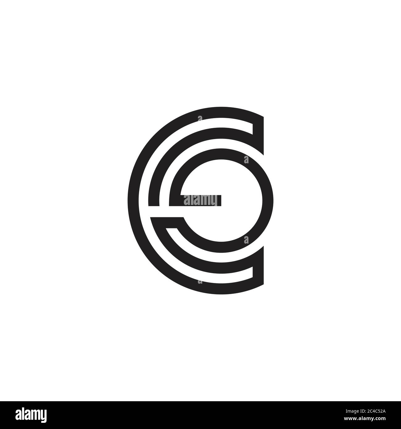 abstract letter ce stripes linear design symbol vector Stock Vector ...