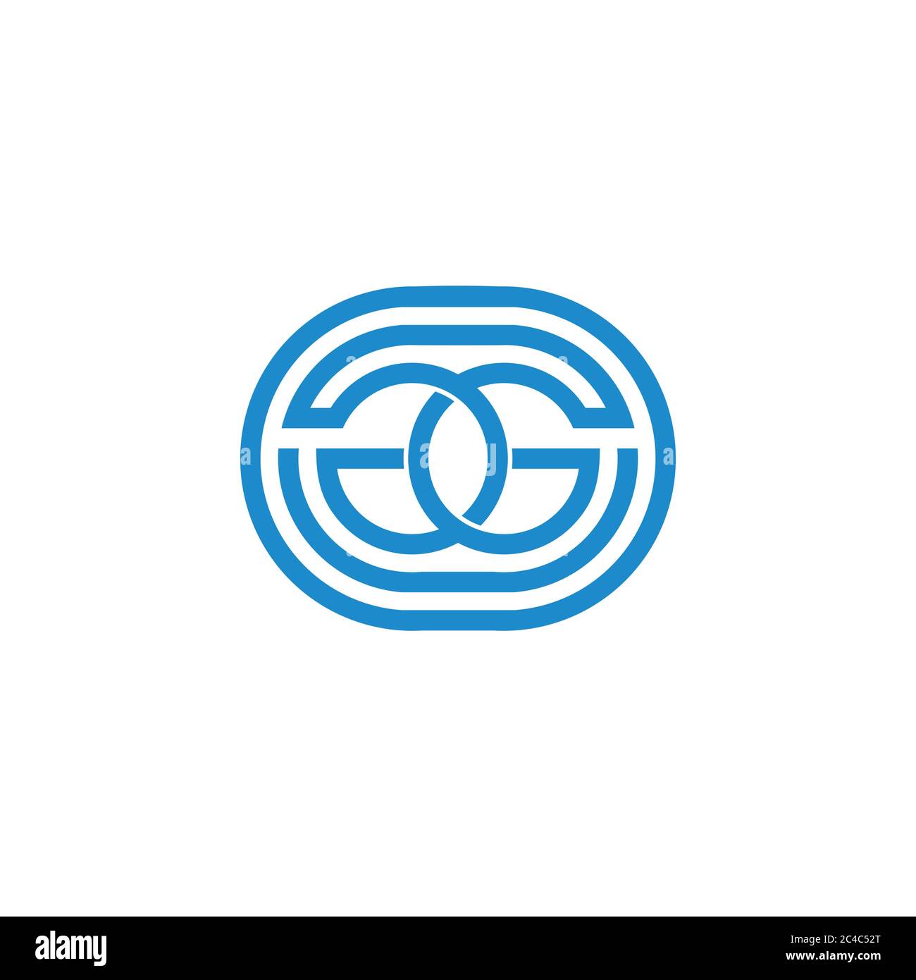 letter gg linked circle geometric line symbol logo vector Stock Vector ...