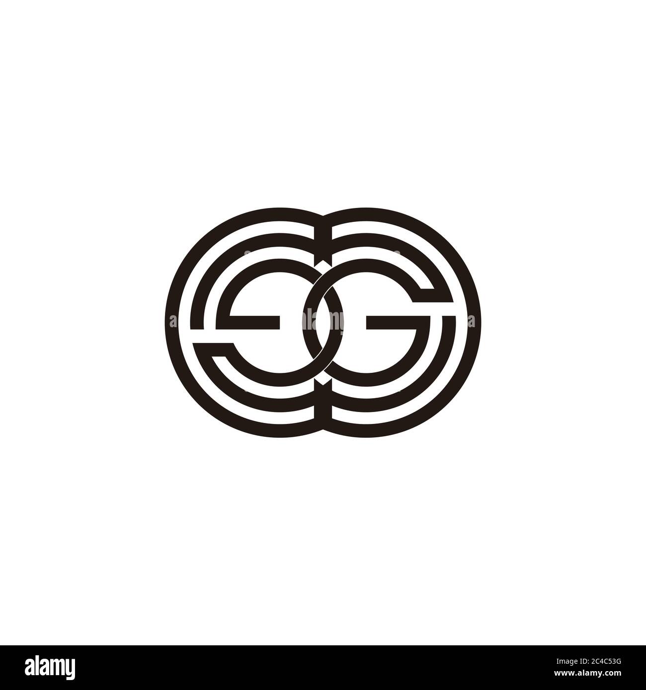 letter ge linked linear stripes round design symbol vector Stock Vector ...