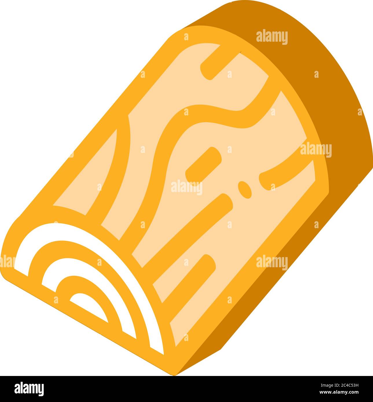 half wooden trunk isometric icon vector illustration Stock Vector Image ...