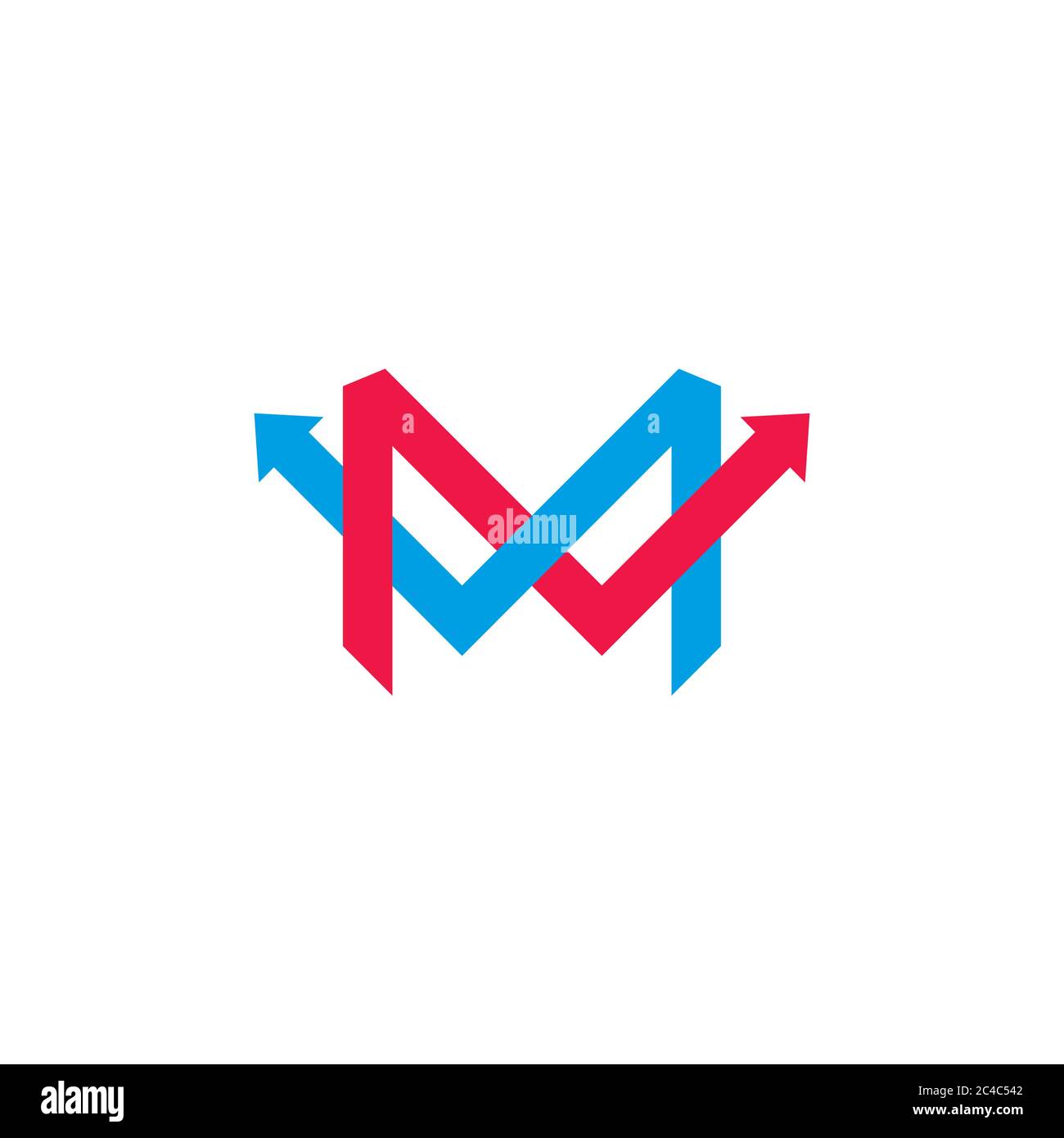 letter m linked arrow geometric line logo vector Stock Vector Image ...