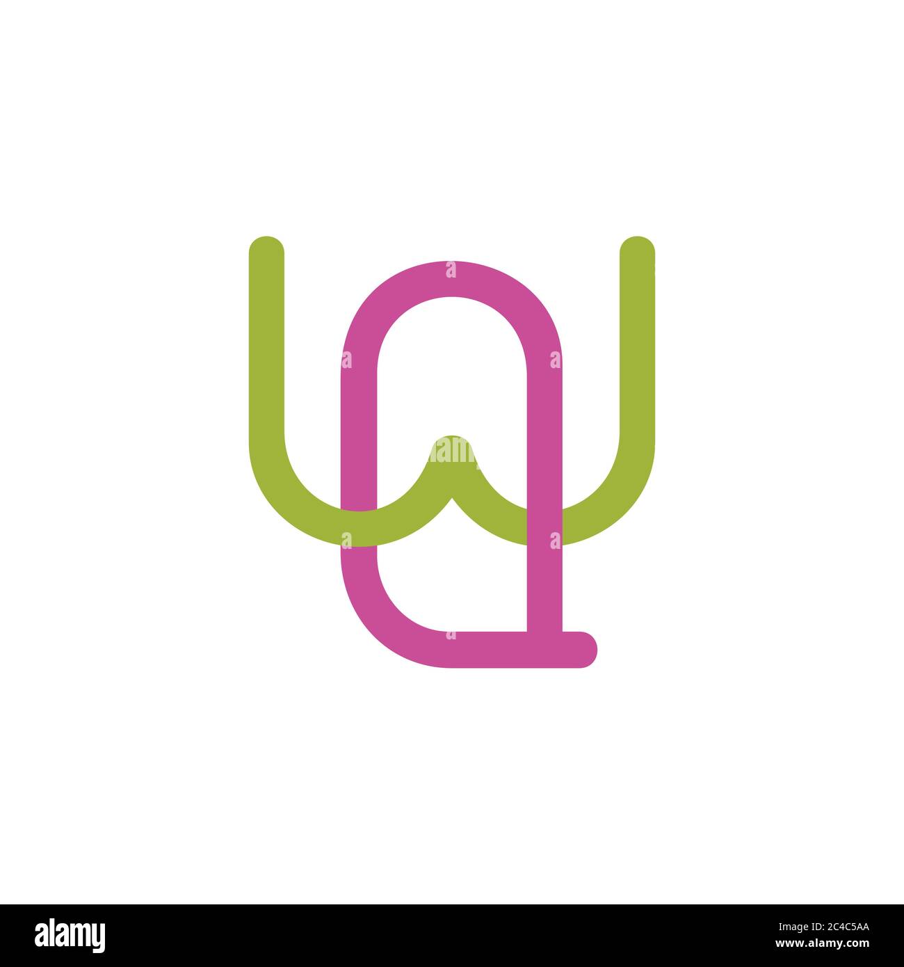 letter wq linked colorful geometric design logo vector Stock Vector ...