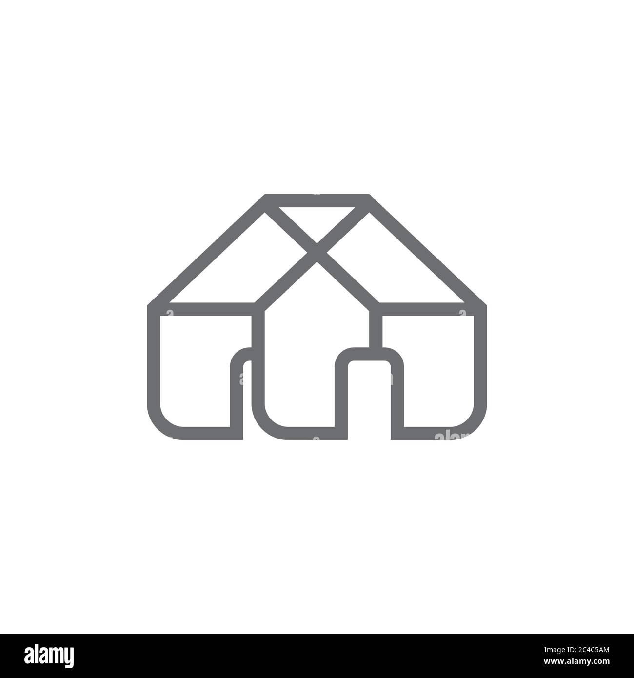 house construction overlapping line design vector Stock Vector Image ...