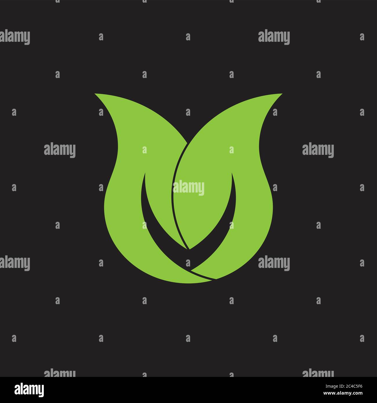 letter v linked leaf shape monogram geometric logo vector Stock Vector ...