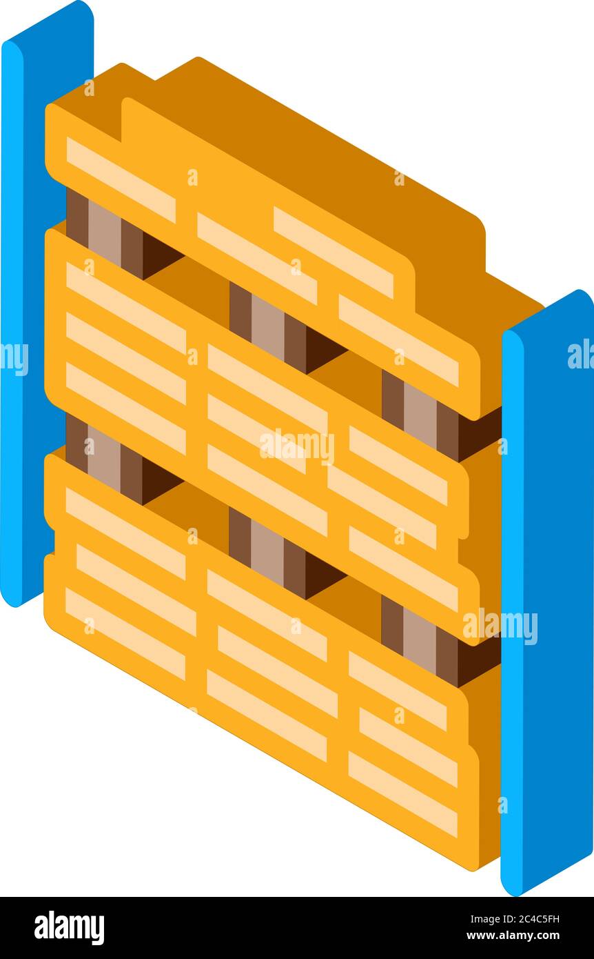 wooden planks store isometric icon vector illustration Stock Vector ...