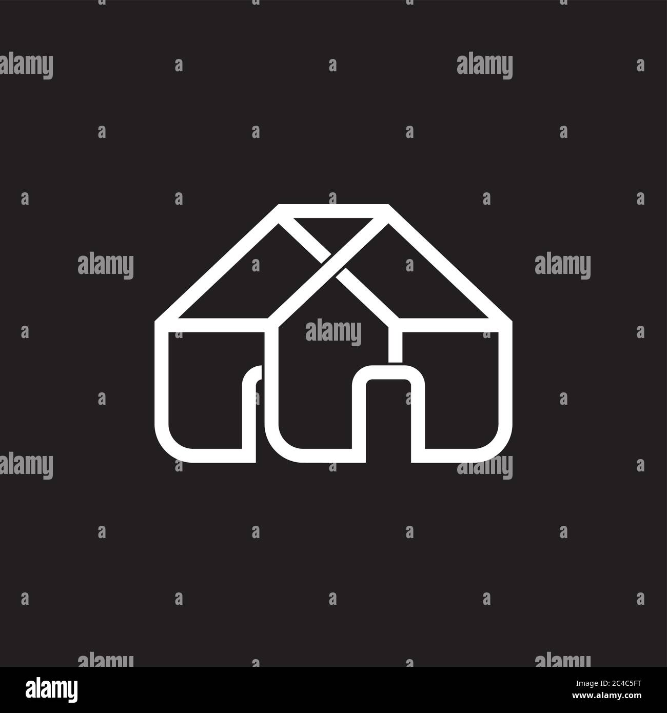 house construction overlapping line design vector Stock Vector Image ...
