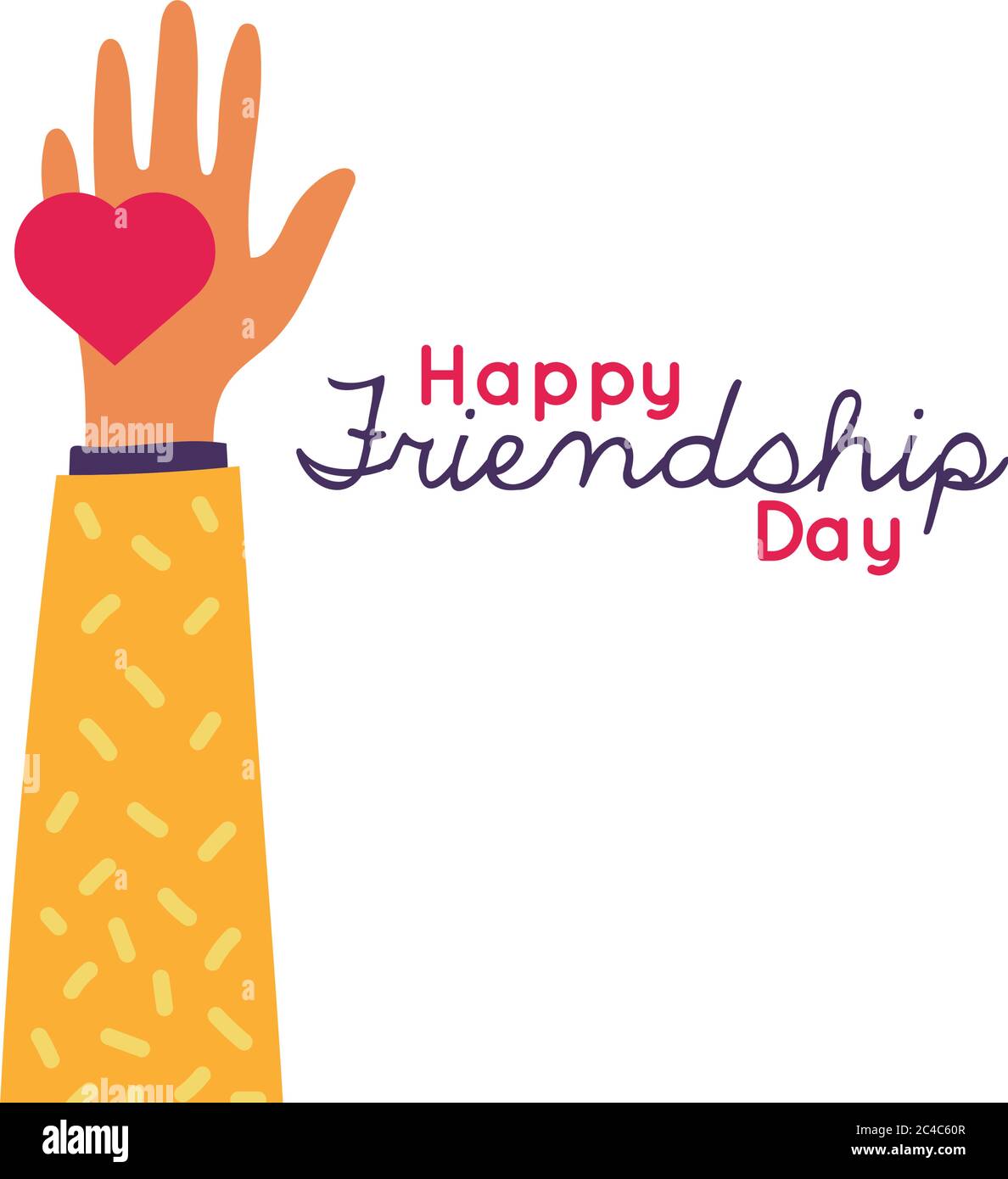 happy friendship day celebration with hands lifting hearts pastel hand ...