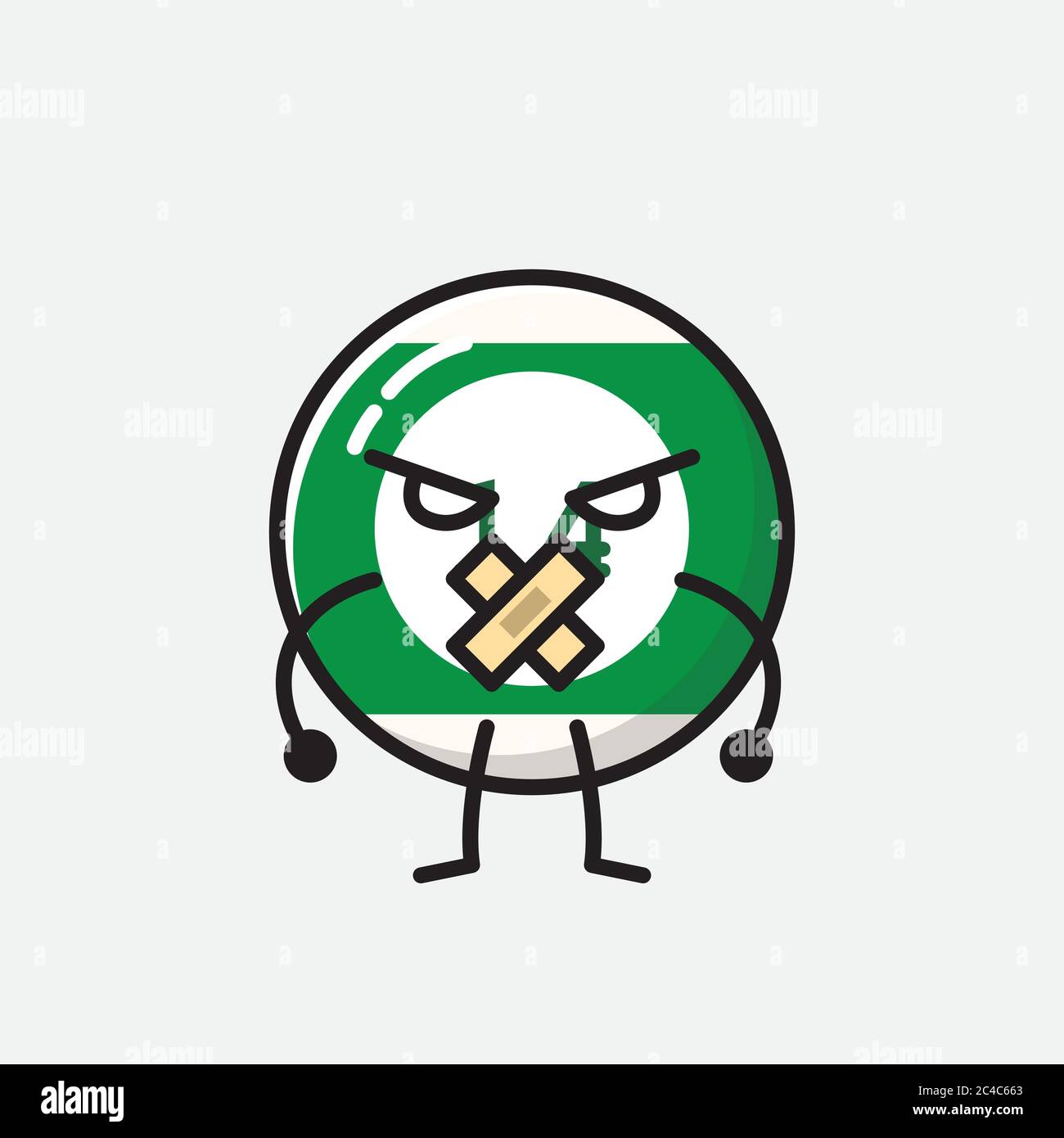 An illustration of Cute Billiard Ball Mascot Vector Character in Flat ...