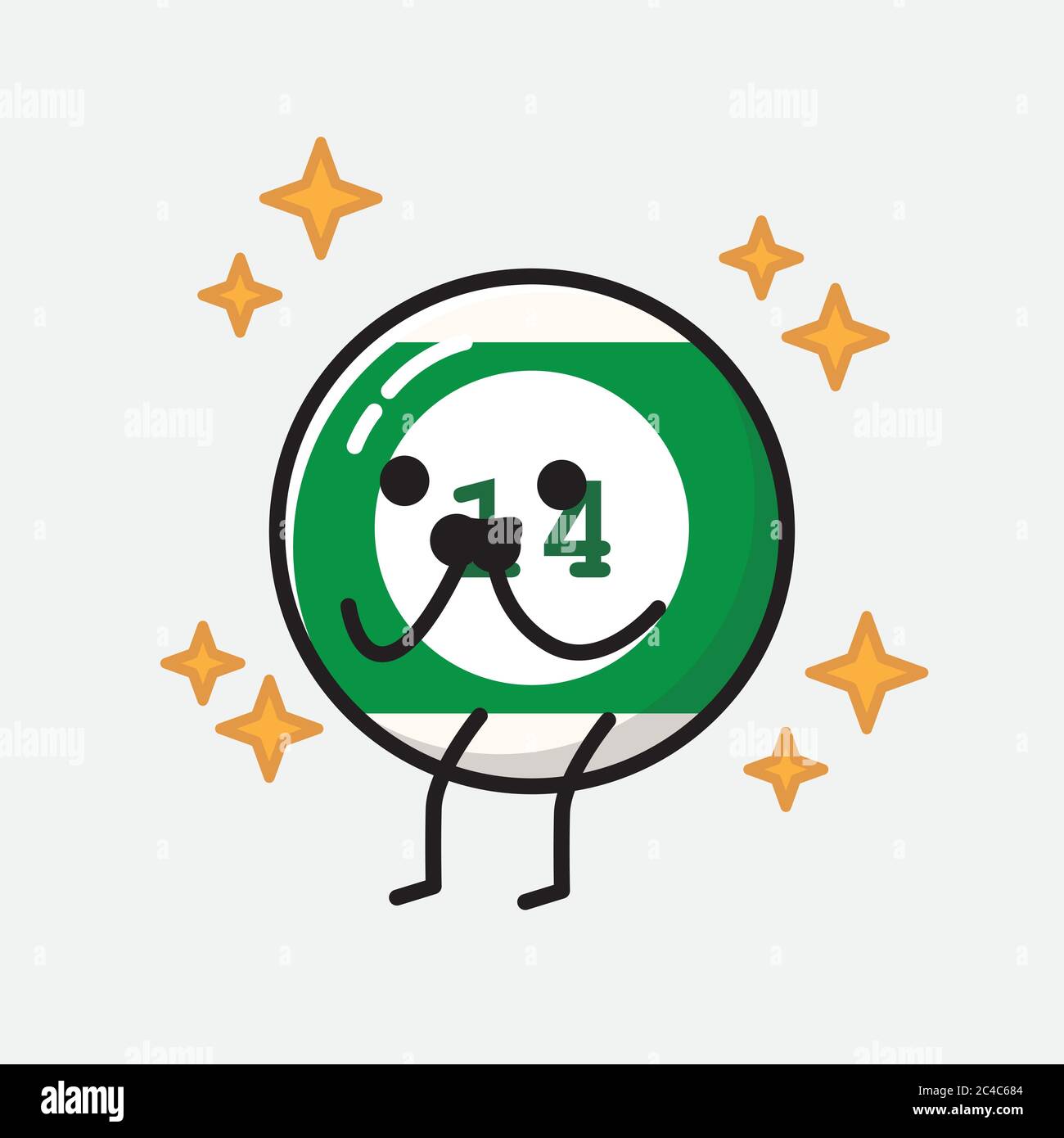 An illustration of Cute Billiard Ball Mascot Vector Character in Flat ...