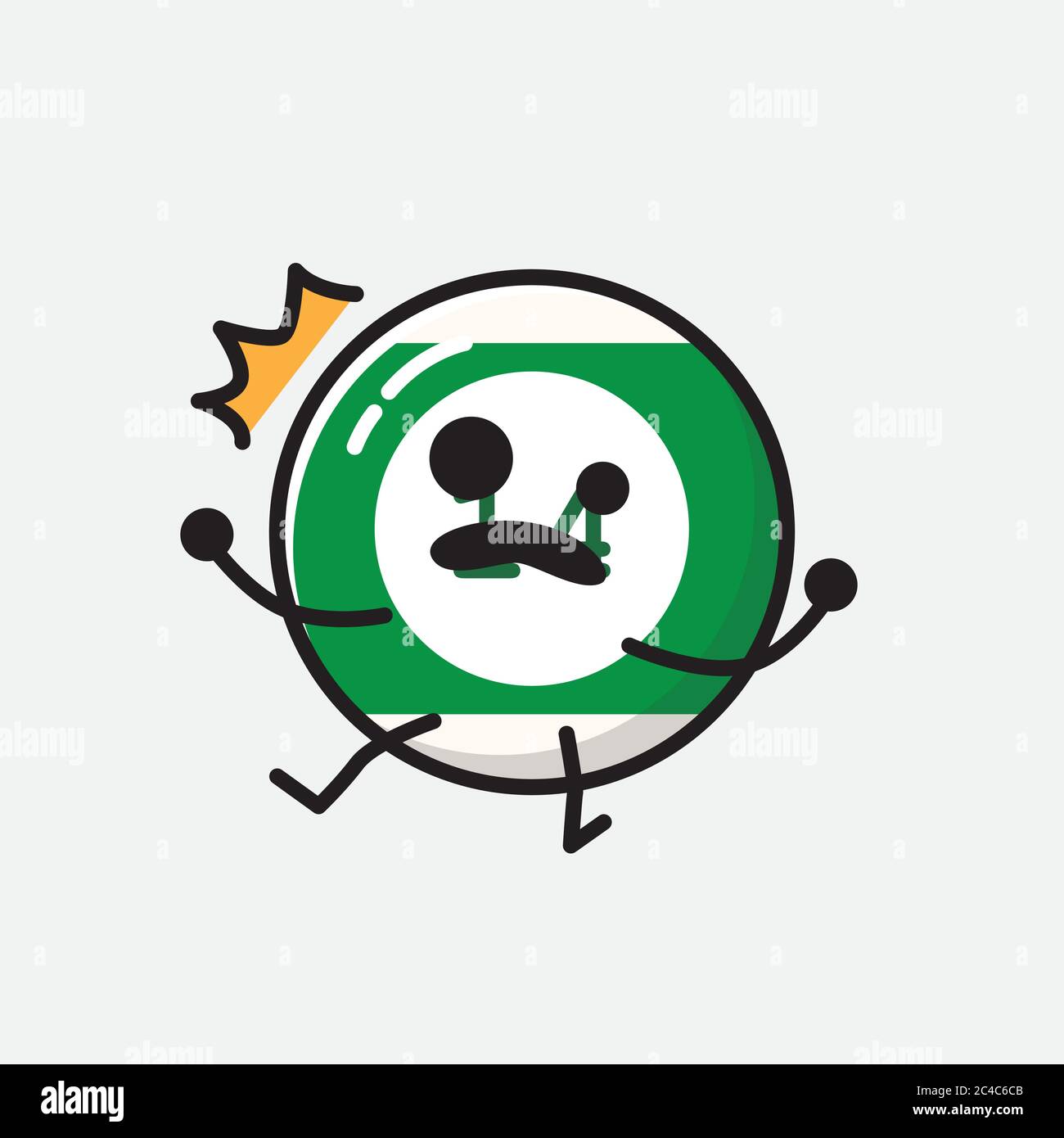 An illustration of Cute Billiard Ball Mascot Vector Character in Flat ...