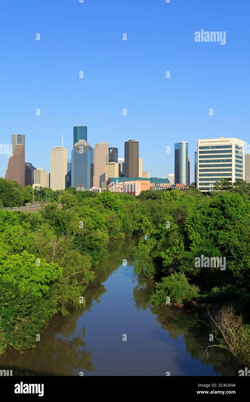 Buffalo Bayou Park & Houston skyline,Texas,USA Stock Photo - Alamy