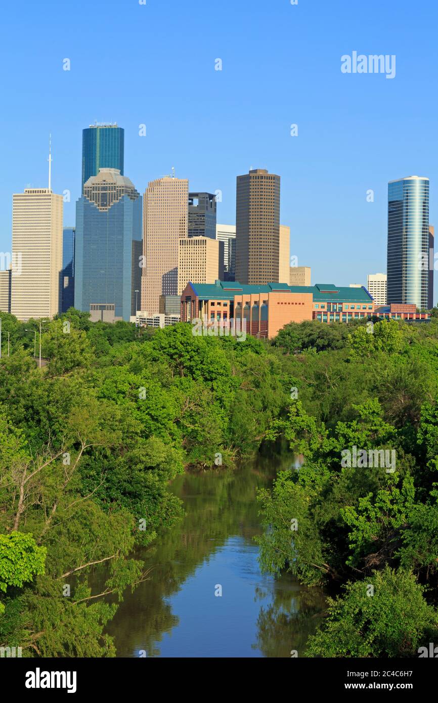 Buffalo Bayou Park & Houston skyline,Texas,USA Stock Photo - Alamy