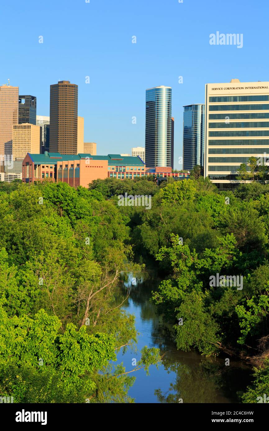 Buffalo Bayou Park & Houston skyline,Texas,USA Stock Photo - Alamy
