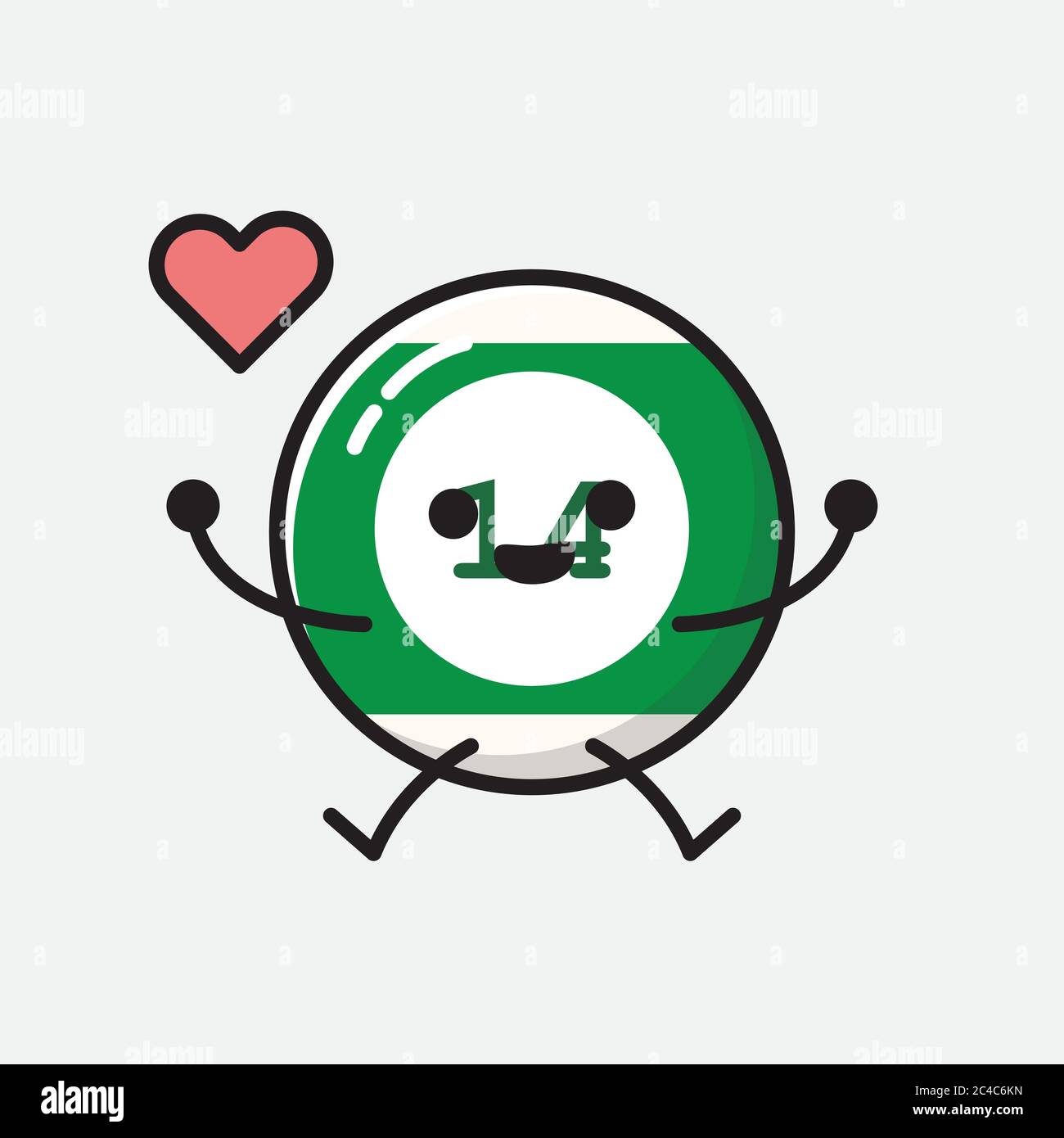 An illustration of Cute Billiard Ball Mascot Vector Character in Flat ...