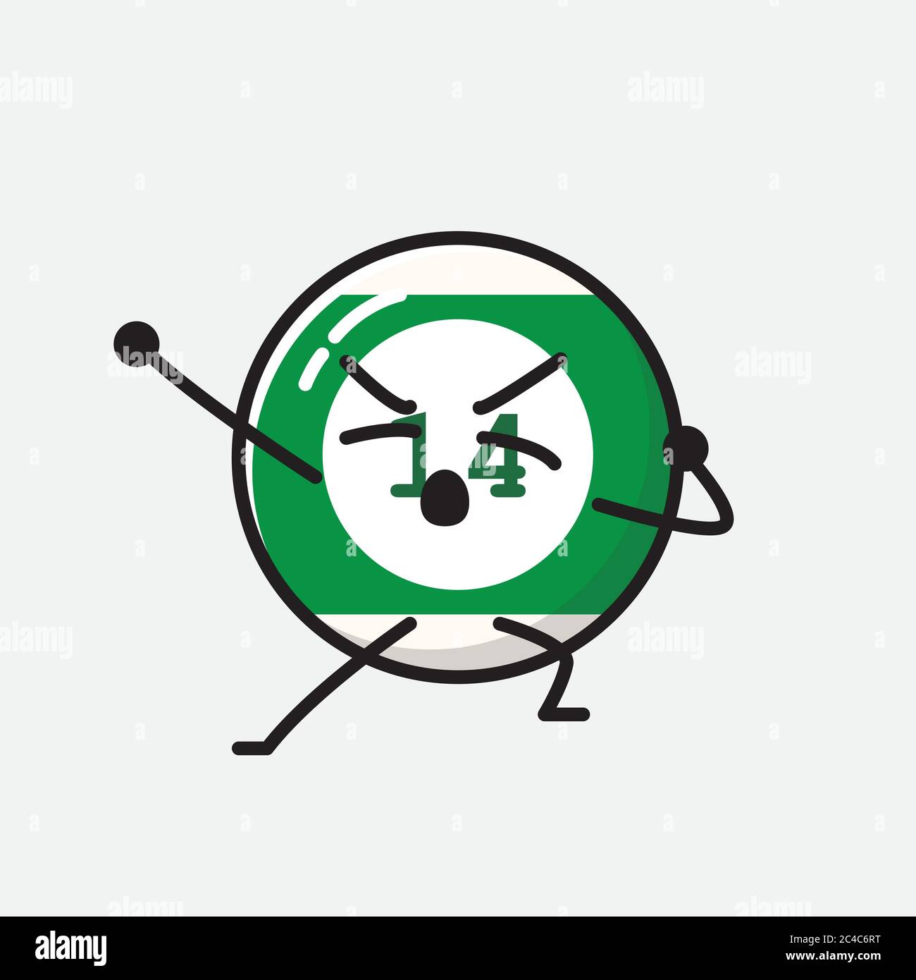 An illustration of Cute Billiard Ball Mascot Vector Character in Flat ...