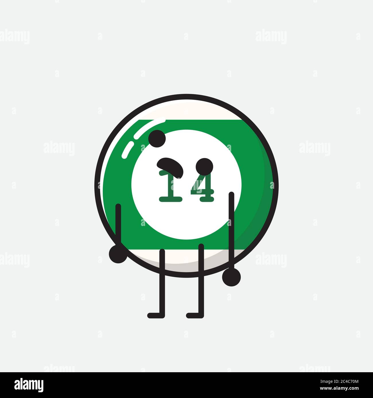 An illustration of Cute Billiard Ball Mascot Vector Character in Flat ...