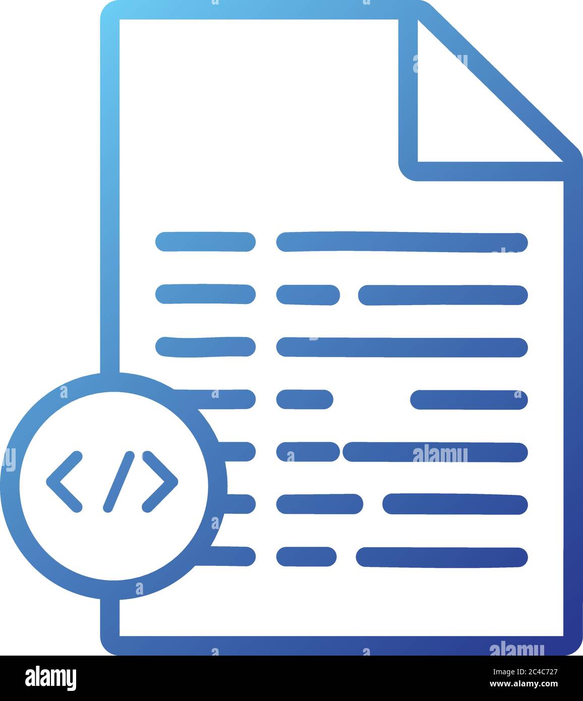 paper document with code gradient style icon vector illustration design ...