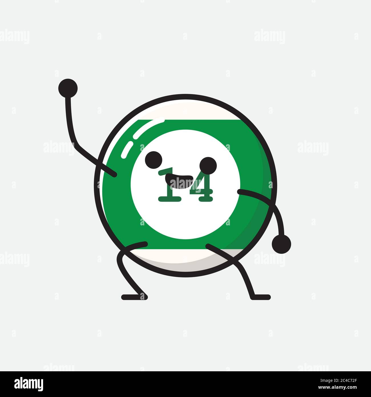 An illustration of Cute Billiard Ball Mascot Vector Character in Flat ...