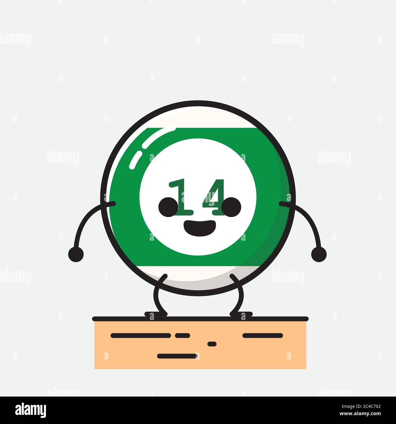 An illustration of Cute Billiard Ball Mascot Vector Character in Flat ...