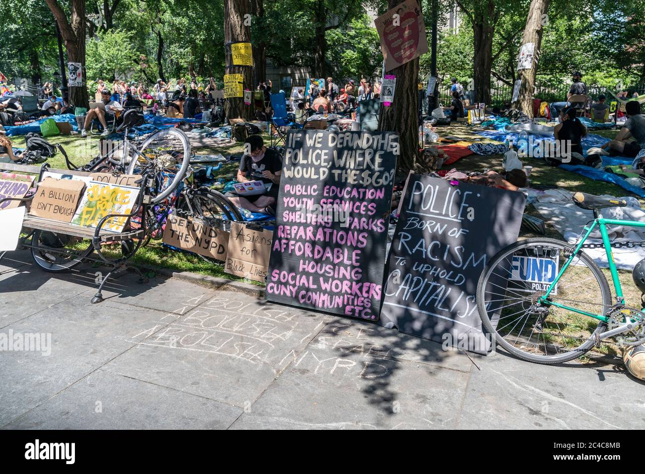 New York Ny June 25 2020 Protesters Are Camping Out Outside City