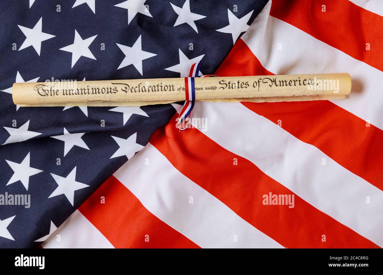 The unanimous declaration document. Fourth of July Day. Declaration of ...