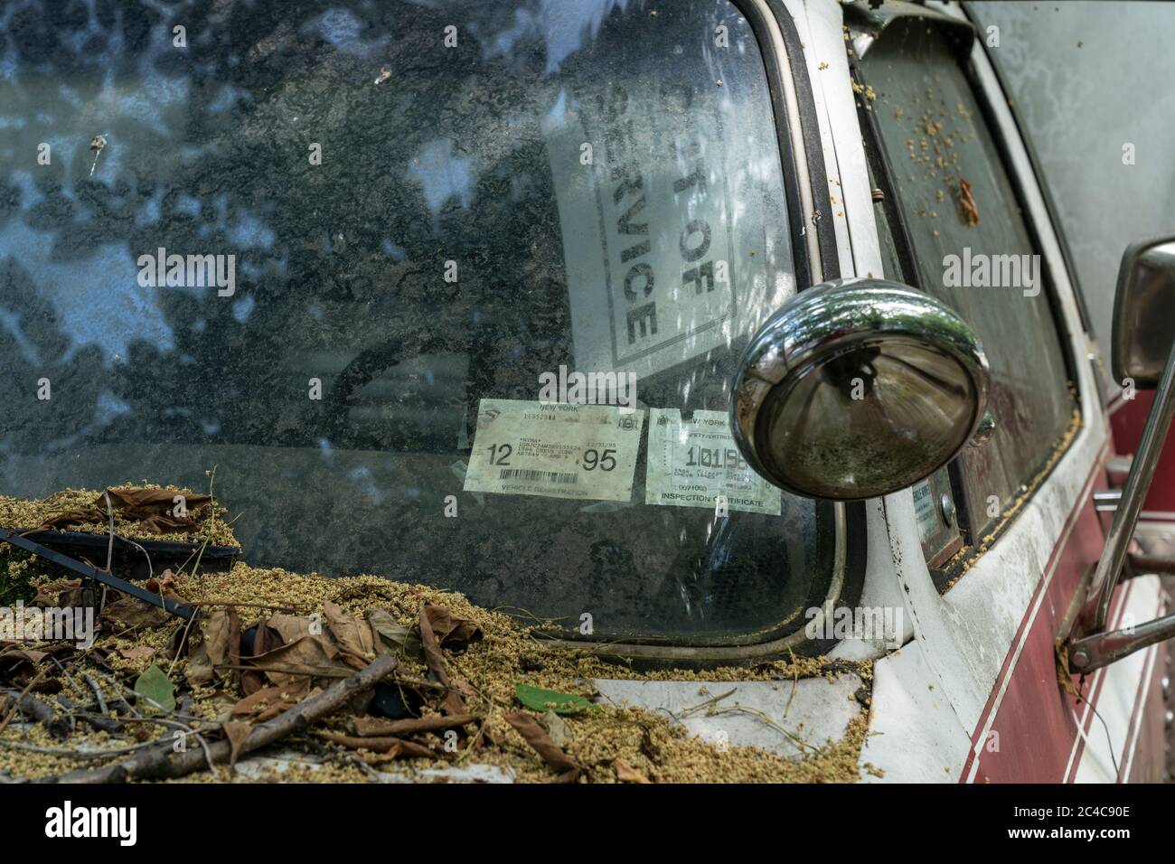 New York, NY - June 25, 2020: Old rusted ambulance vehicle by Hatzoloh ...