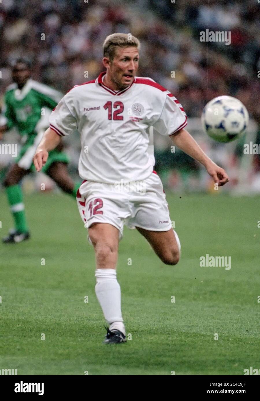 Soren COLDING (12) of Denmark during a match in the 1998 World Cup ...