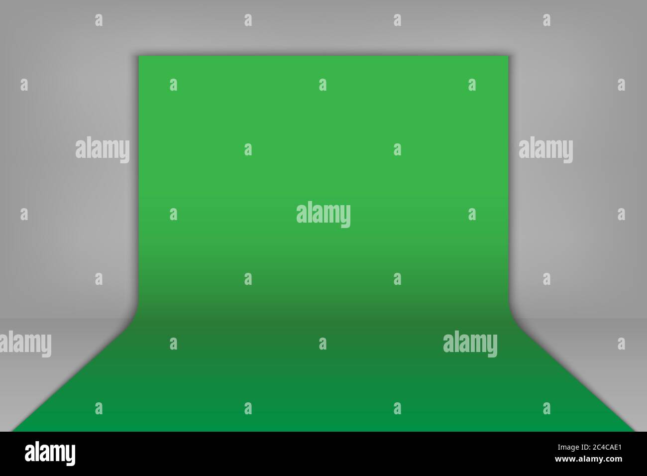 Green chroma key backdrop in empty room Stock Vector Image & Art - Alamy