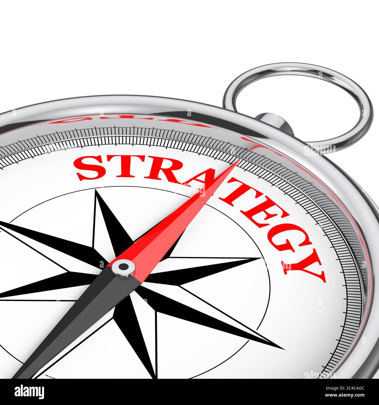 Direction to Strategy Conceptual Compass Closeup on a white background ...