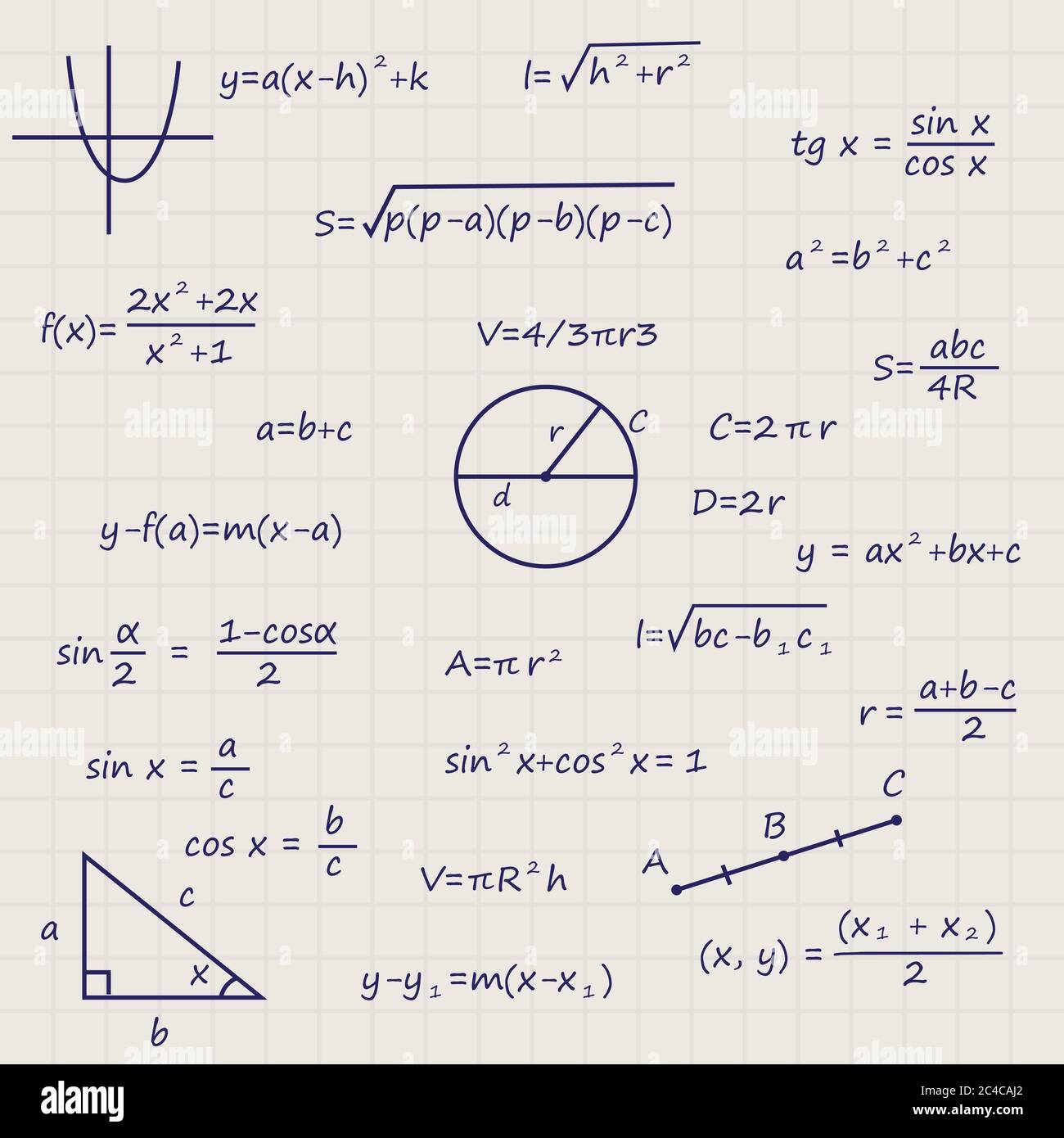 notebook sheet with science formulas. Geometry background Stock Vector ... notebook sheet with science formulas. Geometry background Stock Vector ...