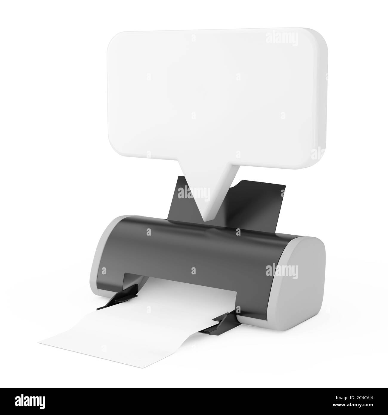 Digital Inkjet Printer with Blank White Speech Bubble Mockup on a white ...