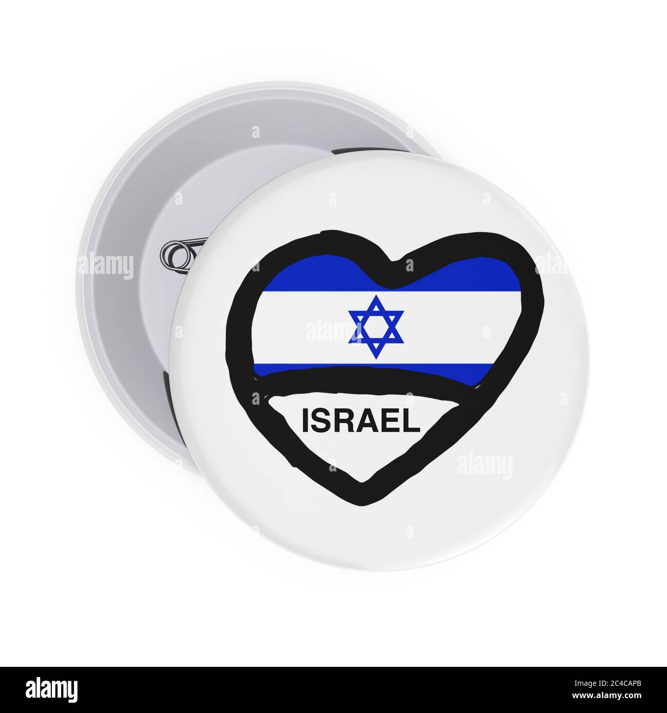 Love Israel Concept. White Pin Badges with Heart, Israel Flag and Sign ...