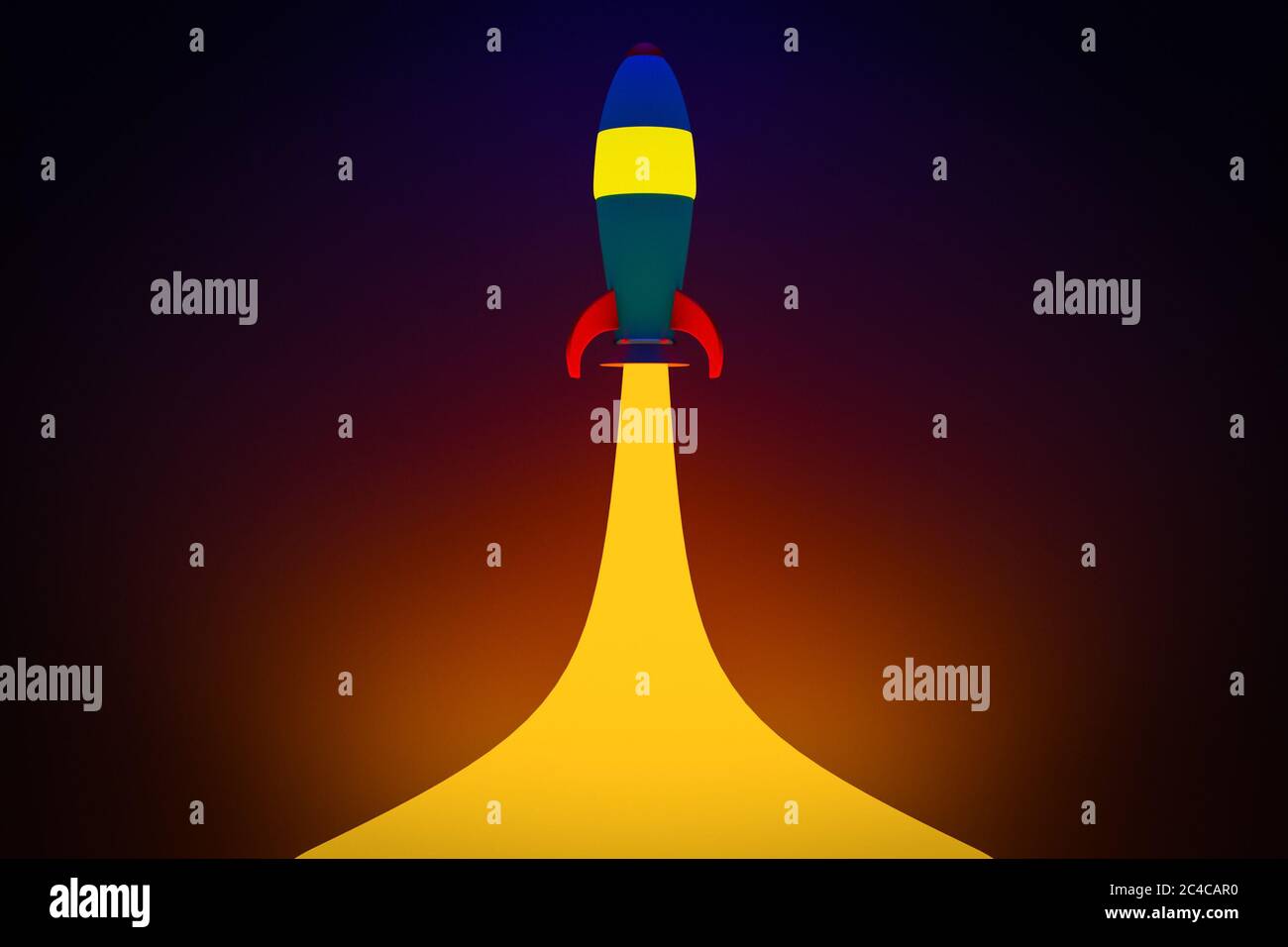 Animated Rocket With Black Background