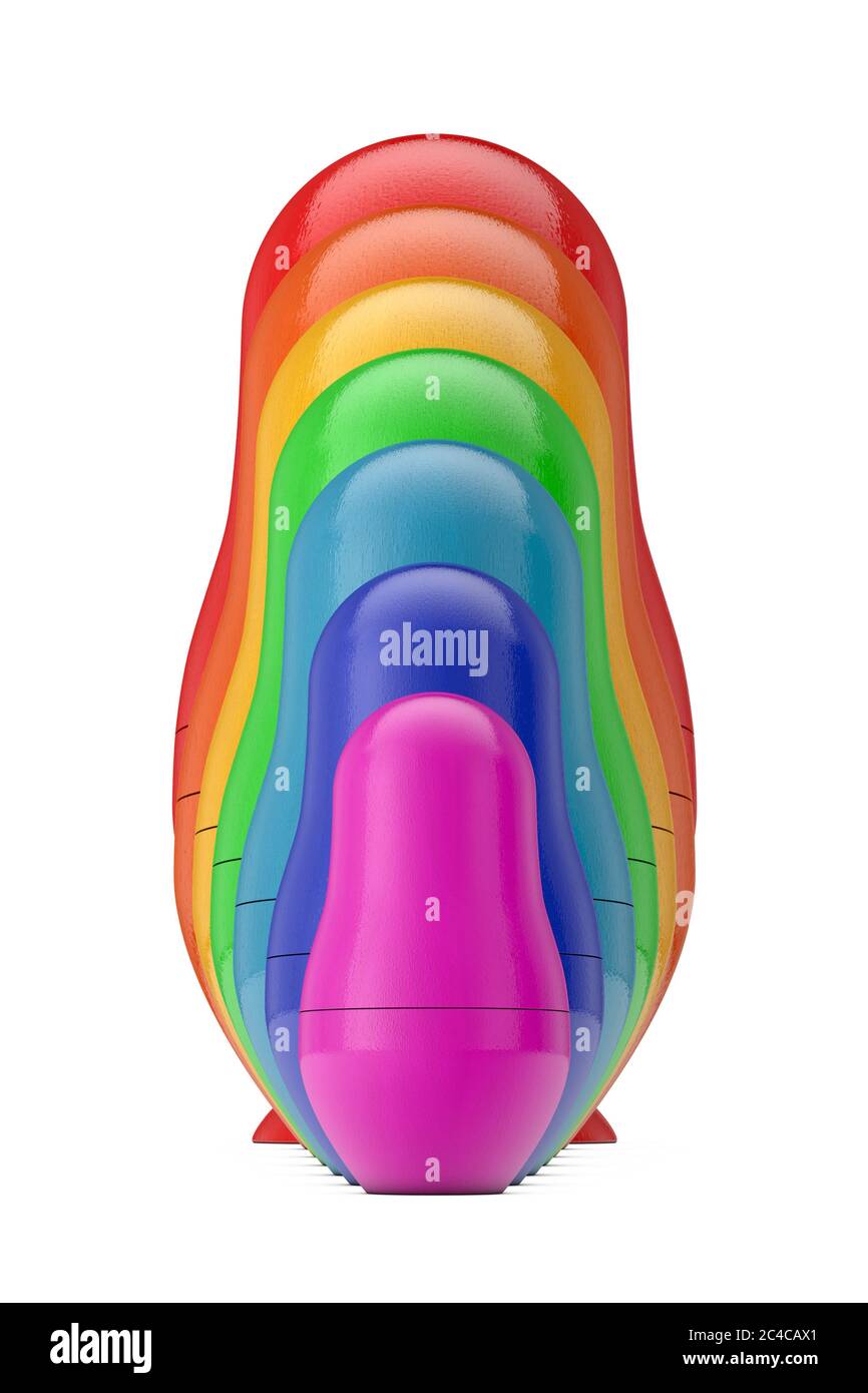 Row of Colorful Russian Wooden Blank Matryoshka Nesting Dolls Mockups ...