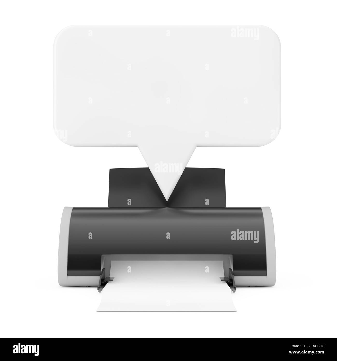 Digital Inkjet Printer with Blank White Speech Bubble Mockup on a white ...