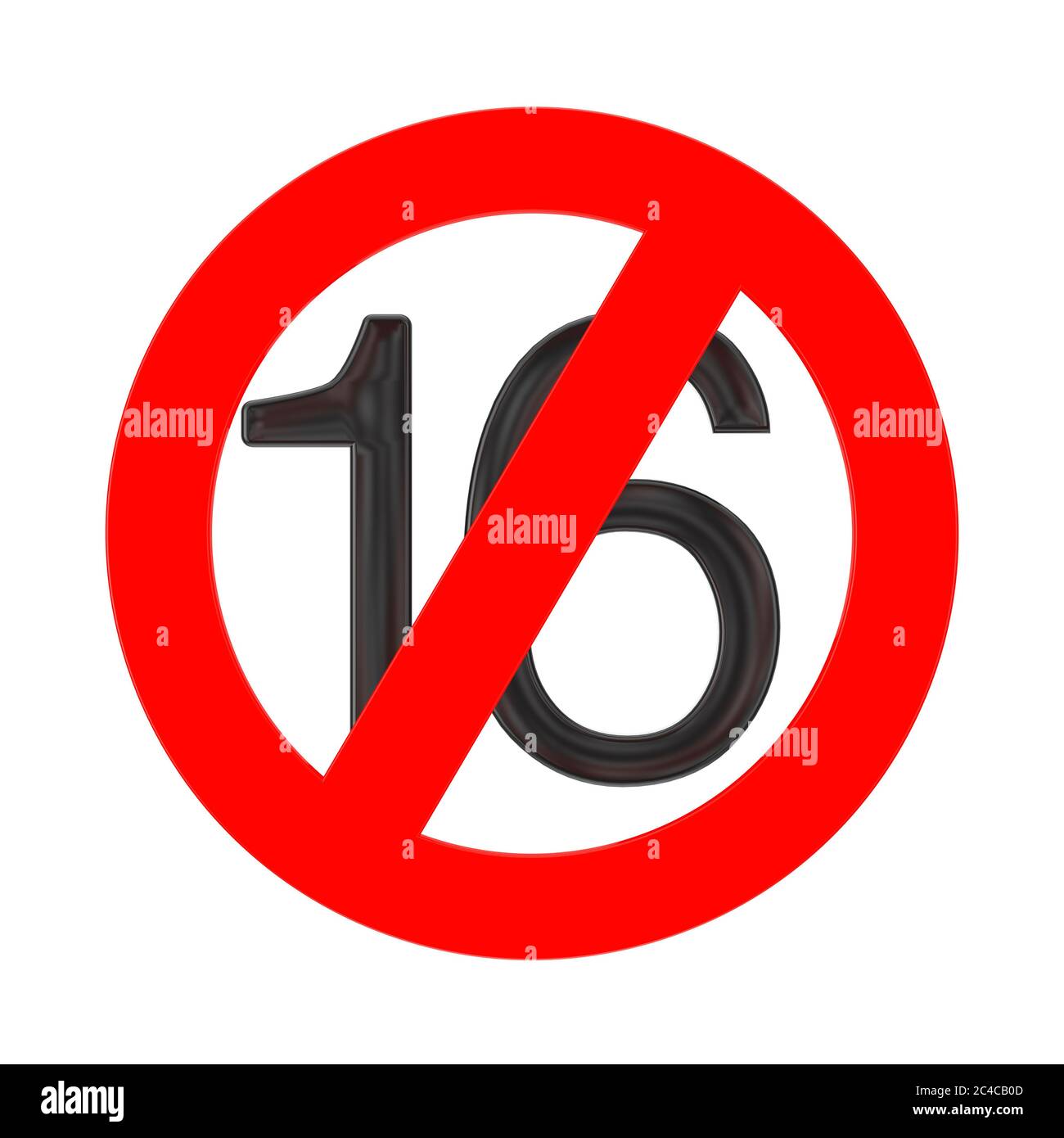 No 16 Years Old Concept. Under Sixteen Years Prohibition Sign on a ...