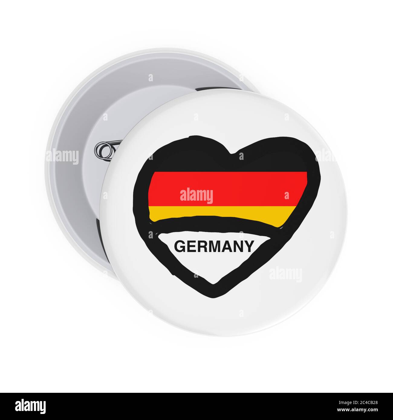 Love Germany Concept. White Pin Badges with Heart, Germany Flag and ...