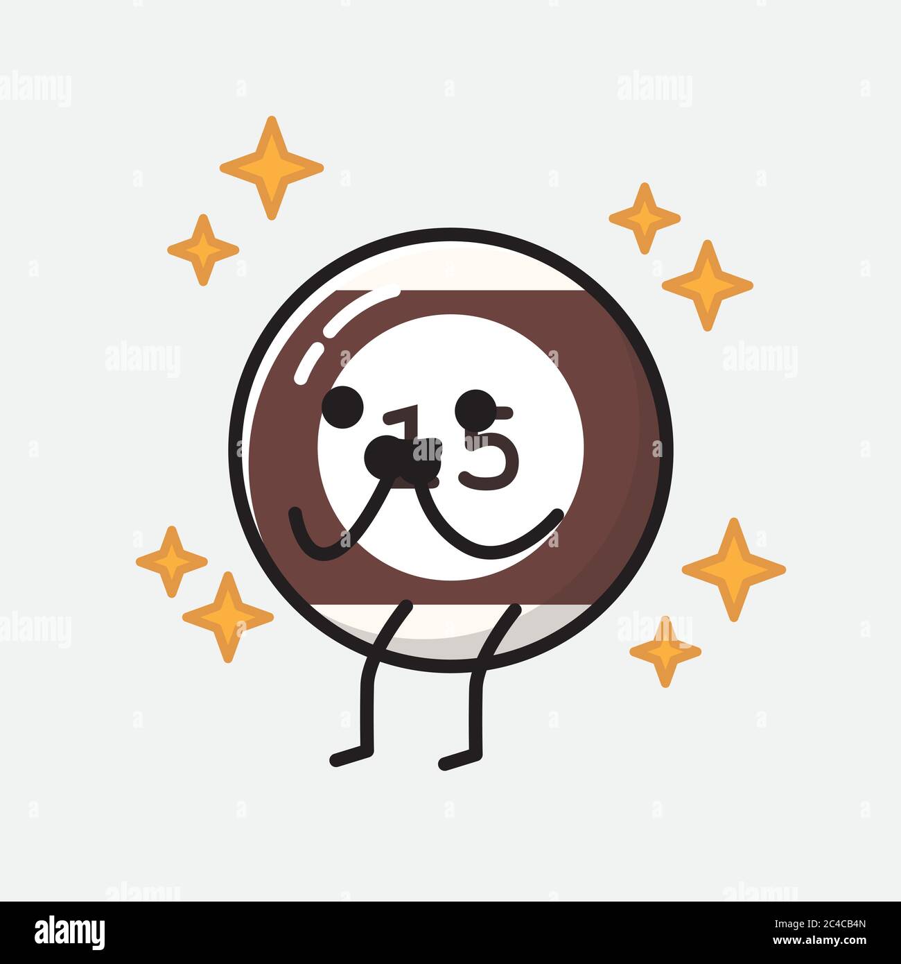An illustration of Cute Billiard Ball Mascot Vector Character in Flat ...