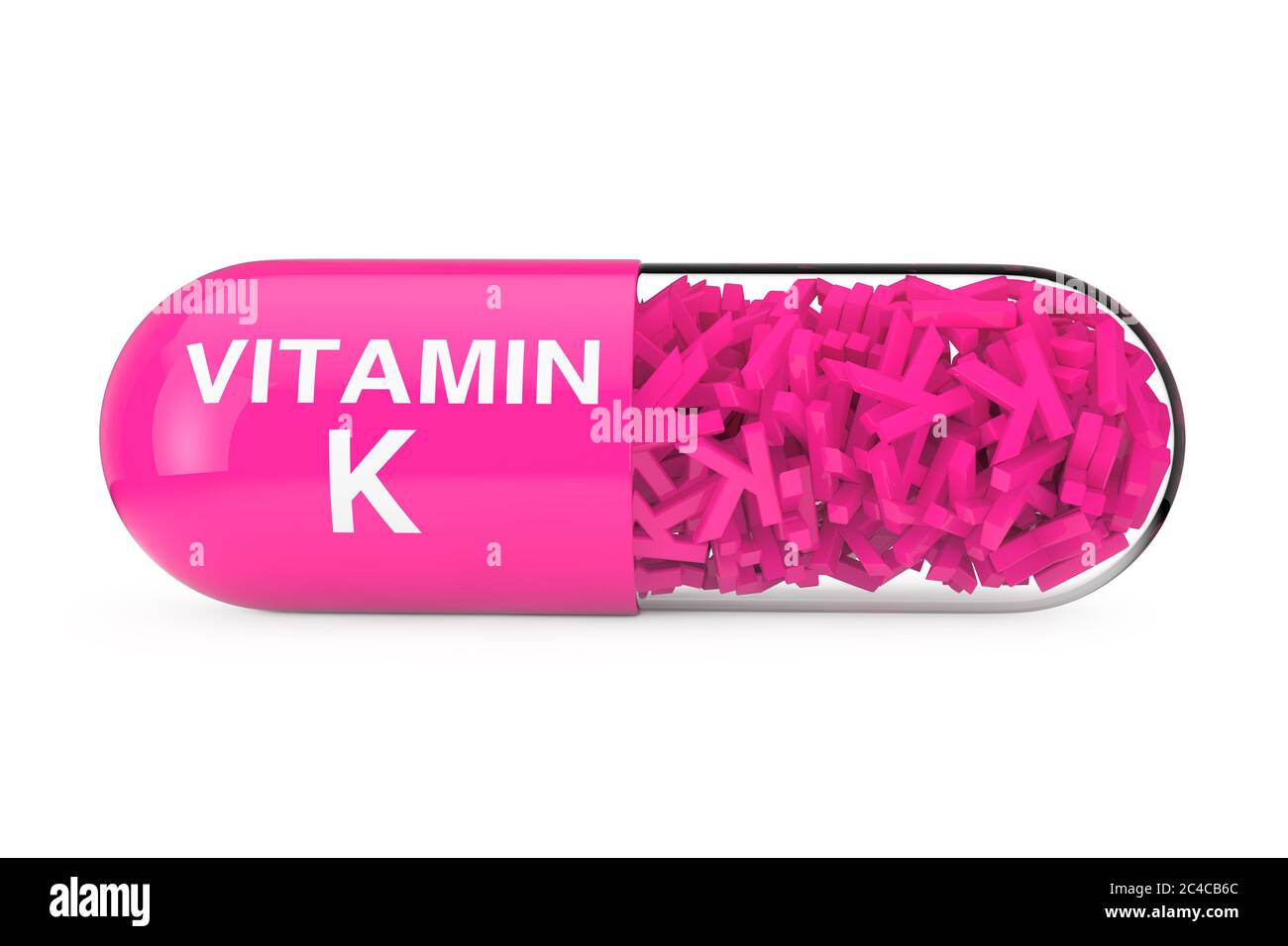 Vitamin K Capsule Pill on a white background 3d Rendering Stock Photo ...