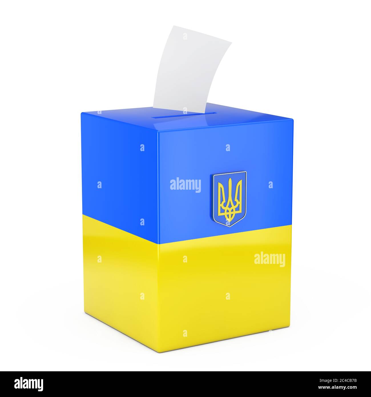 Ukraine Vote Concept. Vote Paper falls in to Vote Box with Ukraine Flag ...