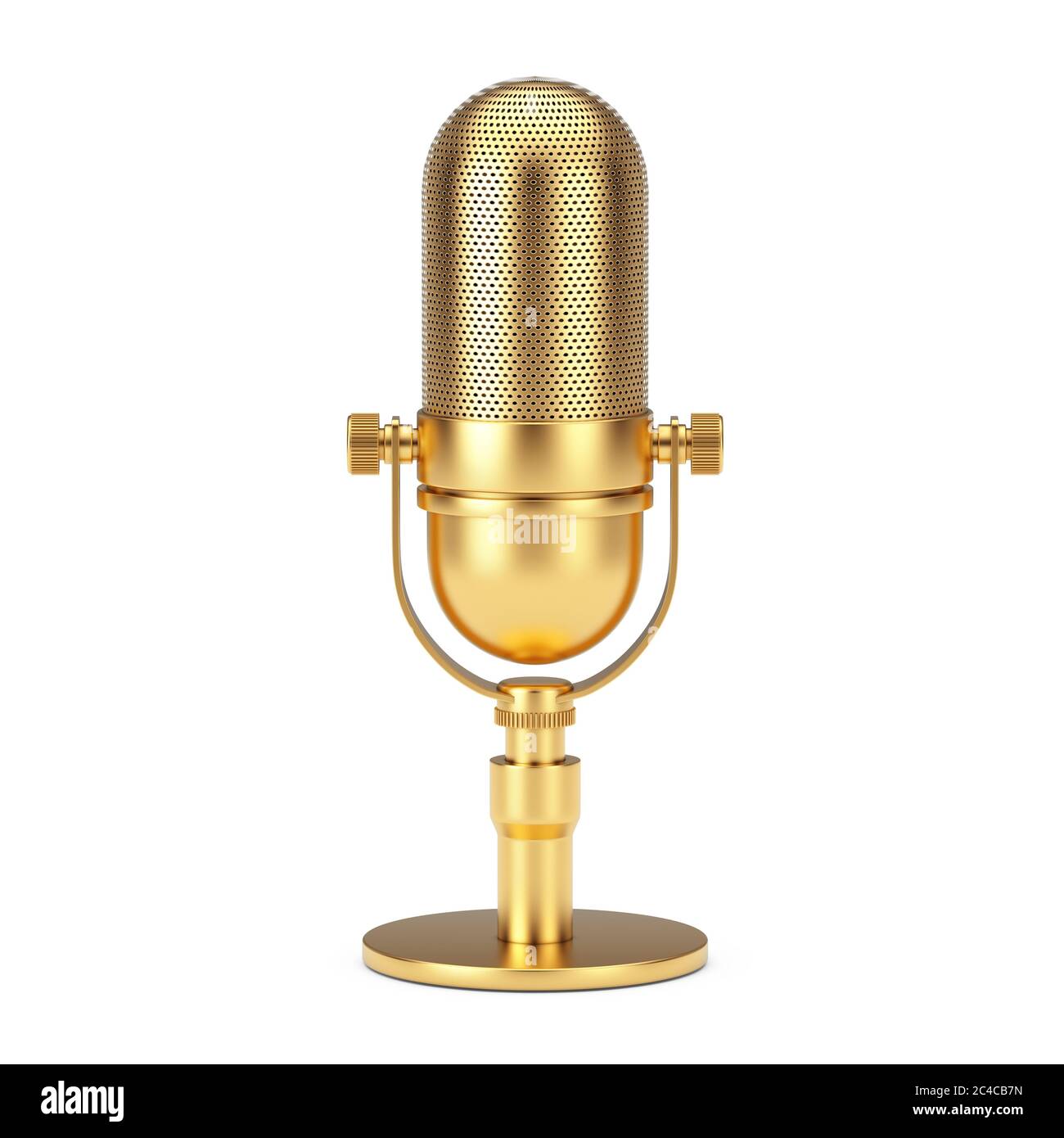 3d golden vintage microphone stand hi-res stock photography and images ...