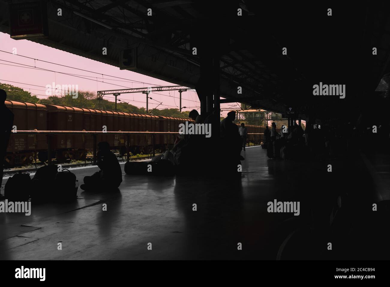 Indian Railway plaform Stock Photo - Alamy