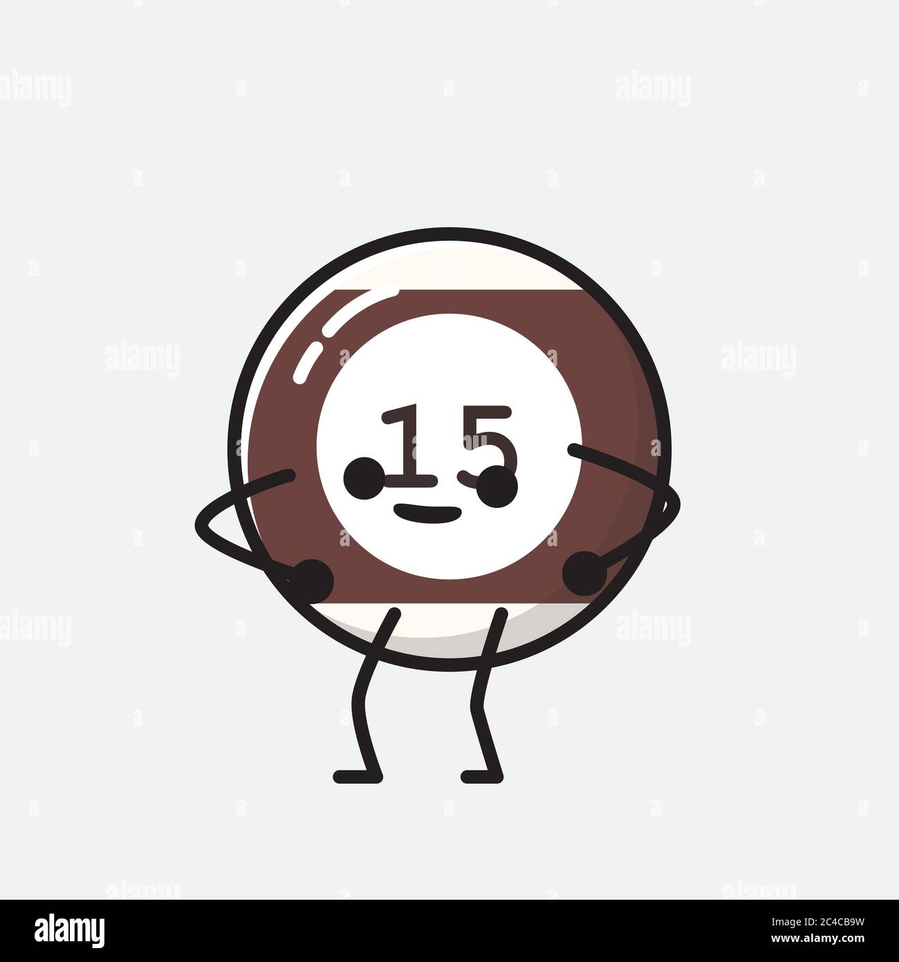 An illustration of Cute Billiard Ball Mascot Vector Character in Flat ...