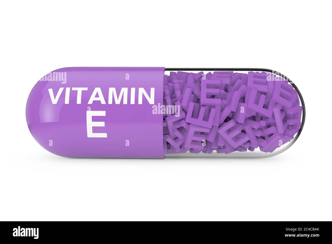 Vitamin E Capsule Pill on a white background 3d Rendering Stock Photo ...