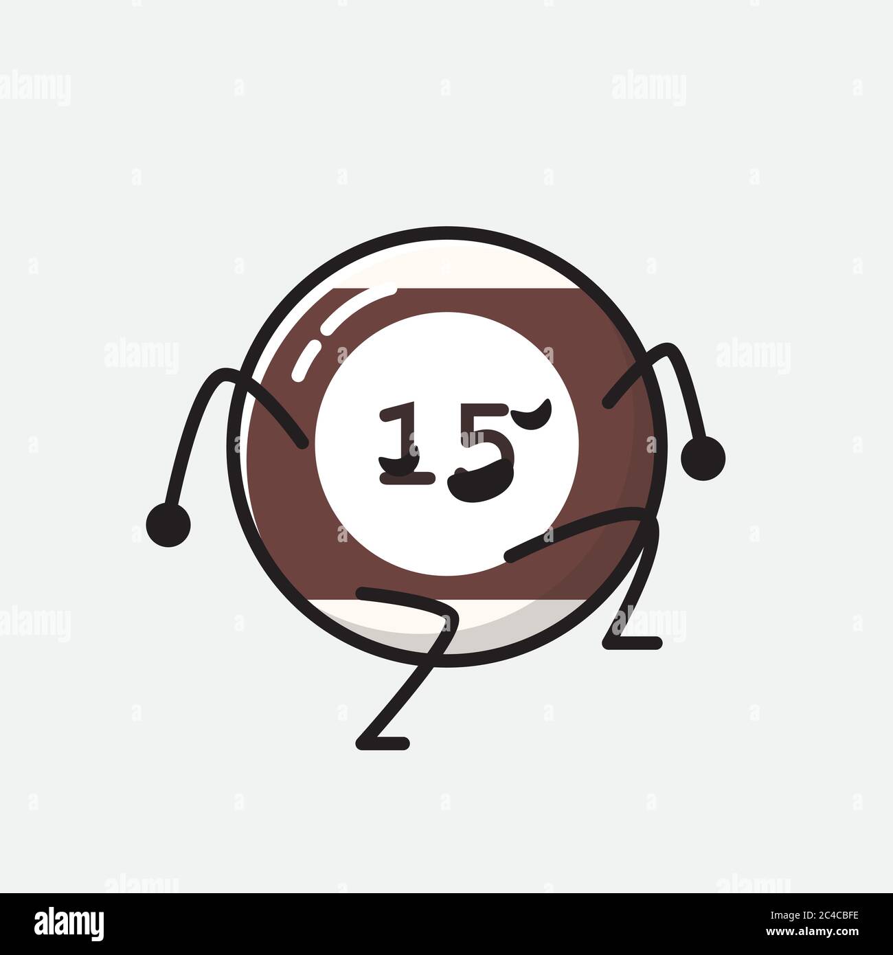 An illustration of Cute Billiard Ball Mascot Vector Character in Flat ...