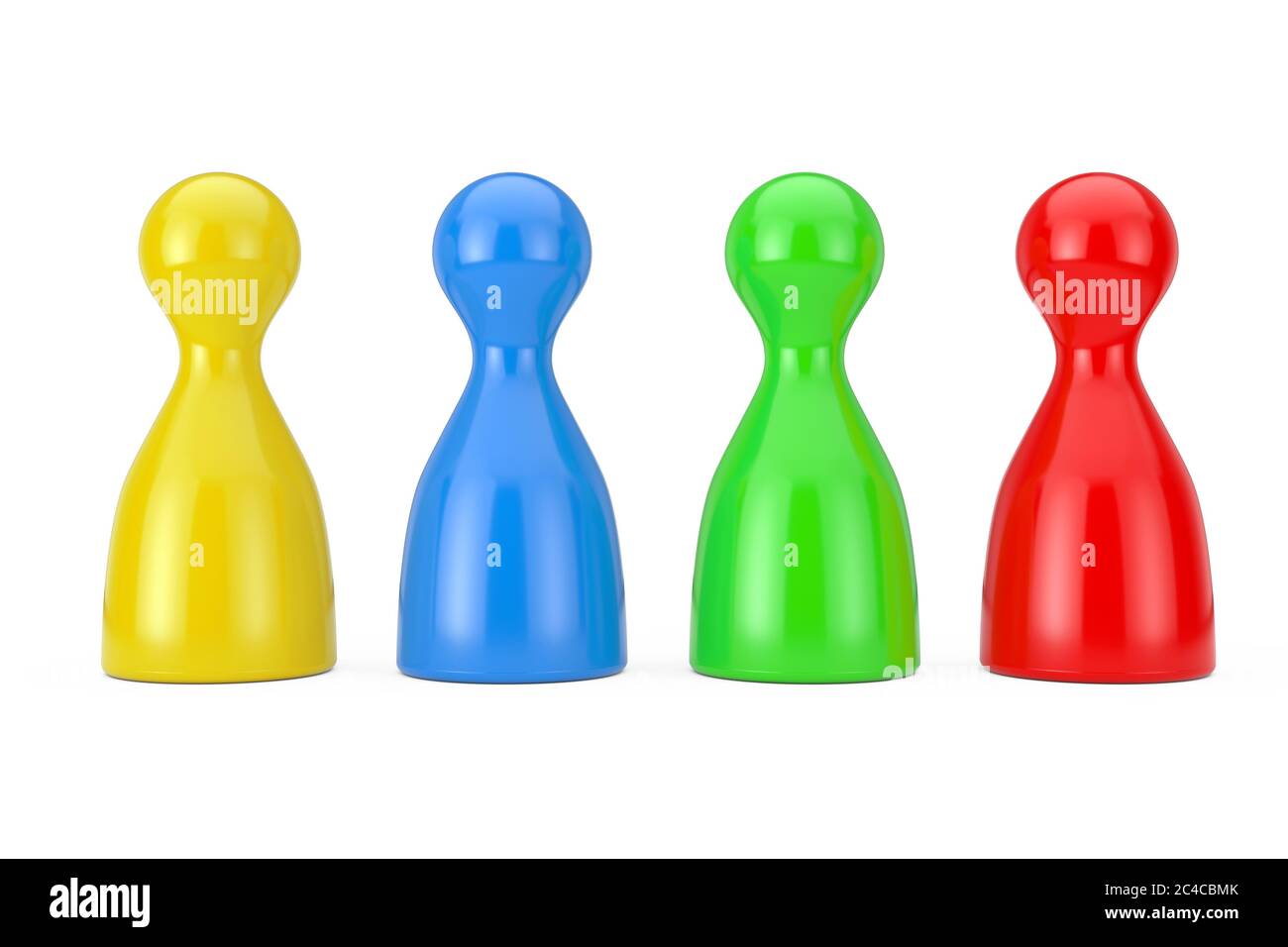 Set of Multicolour Board Game Pawn Figures Mockup on a white background ...