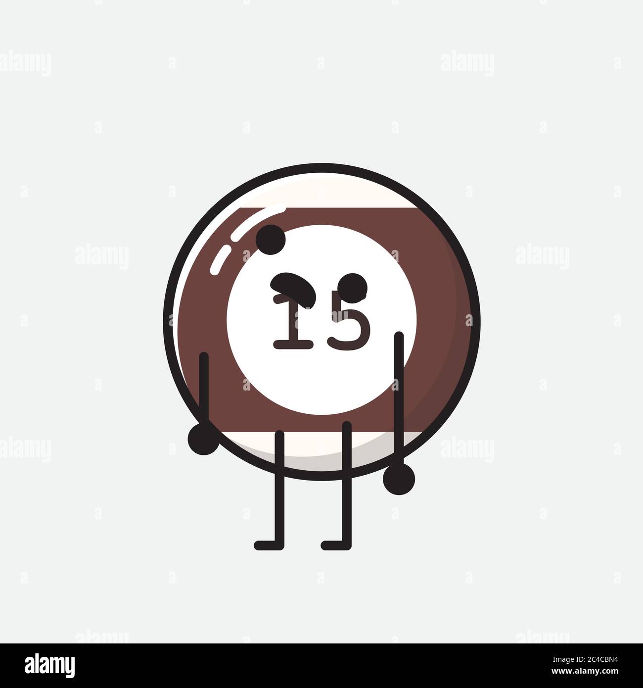 An illustration of Cute Billiard Ball Mascot Vector Character in Flat ...