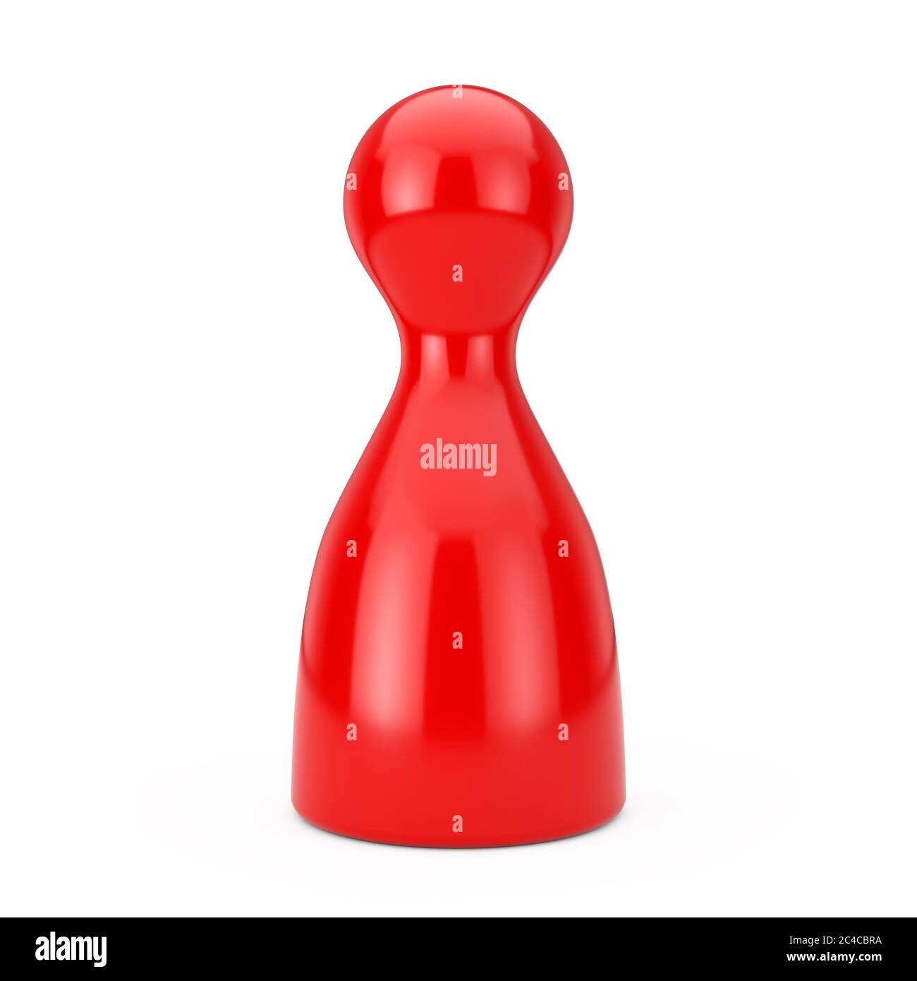 Red Board Game Pawn Figure Mockup on a white background. 3d Rendering ...